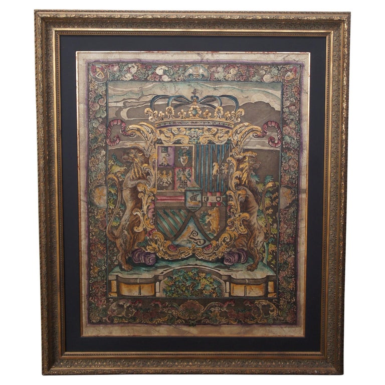 Buckingham Crest Etching on Canvas by Liz Jardine Heraldic Shield ...