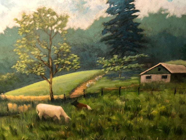 Bucolic Farm Landscape with Sheep For Sale at 1stDibs