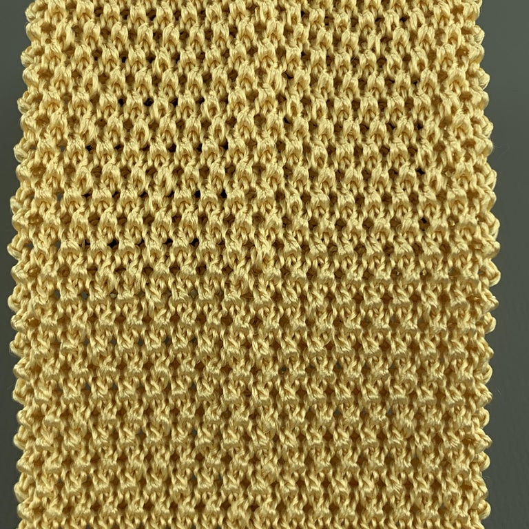 BUDD Beige Yellow Silk Textured Knit Tie at 1stDibs