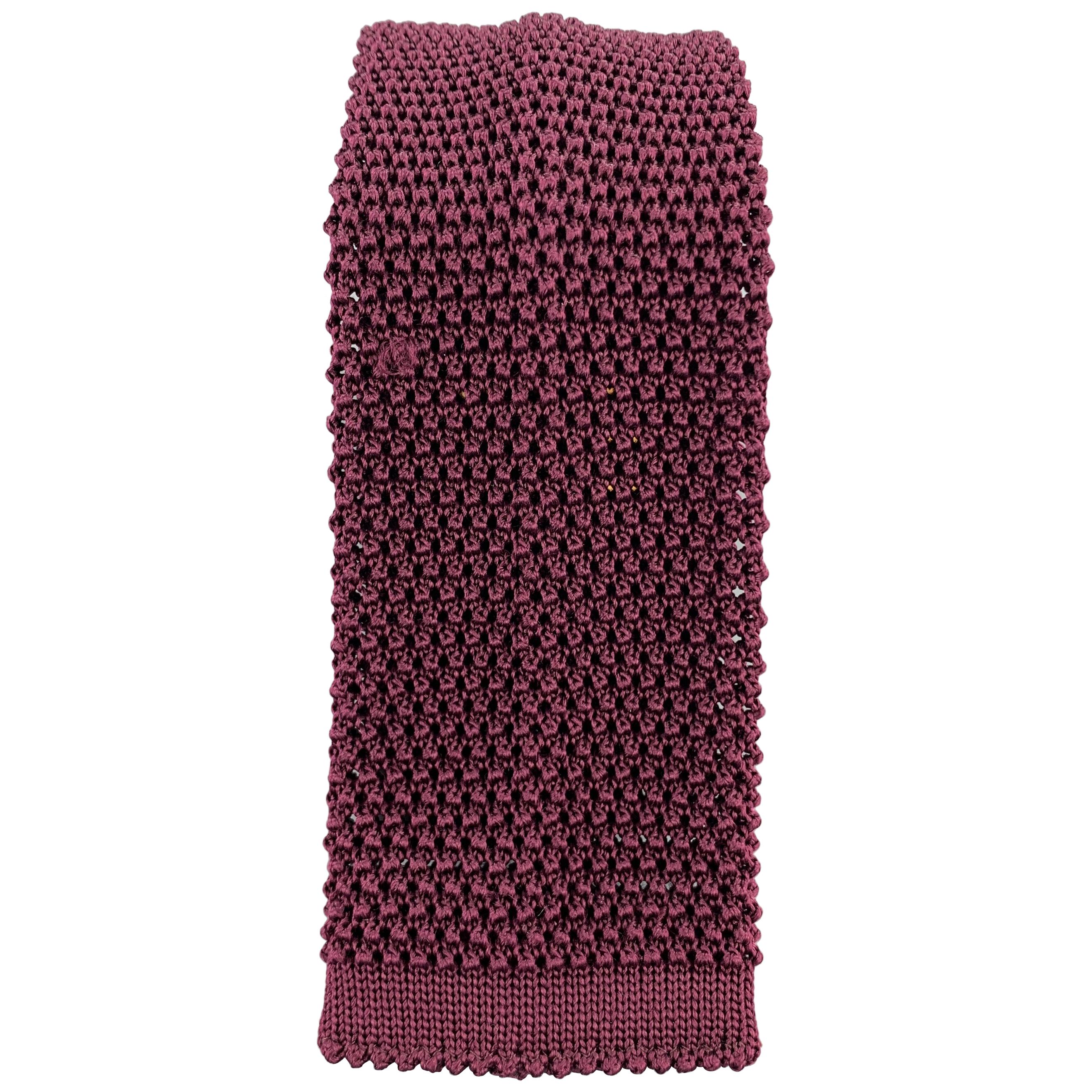 PAUL STUART Muted Forest Green Silk Textured Knit Tie For Sale at 1stDibs