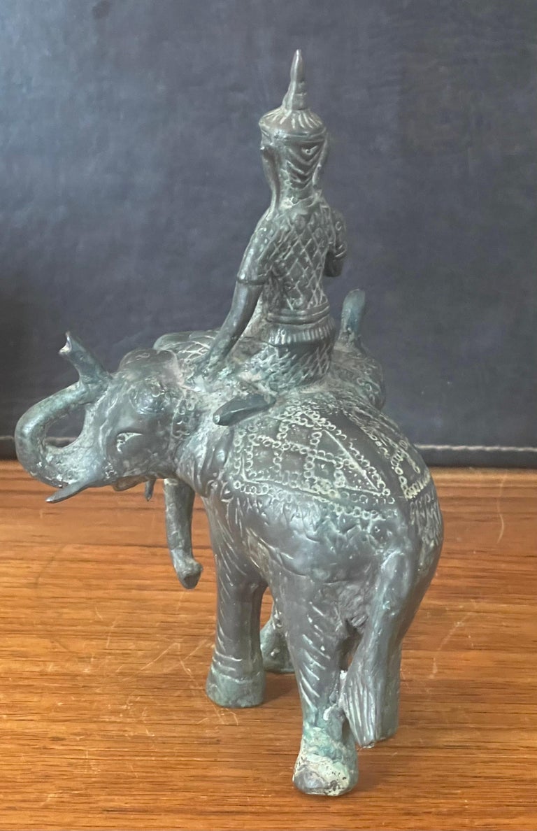 Buddha Riding Three Headed Elephant Bronze Sculpture / Indra on Erawan ...