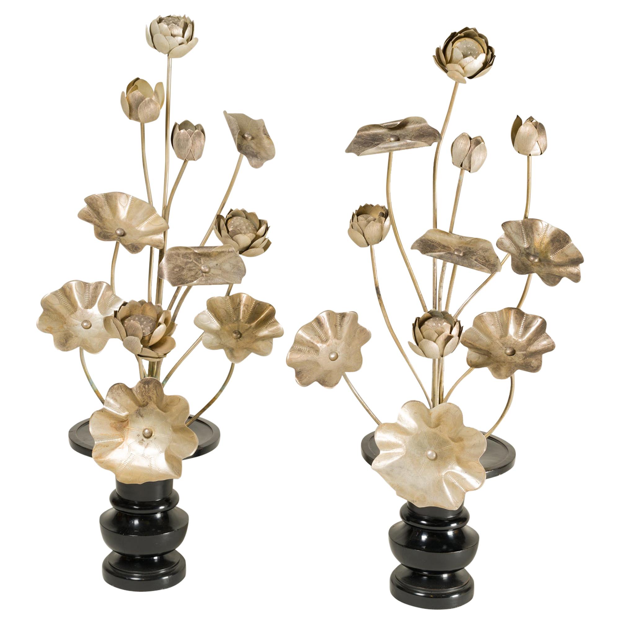 Buddhist Metal Temple Flowers at 1stDibs
