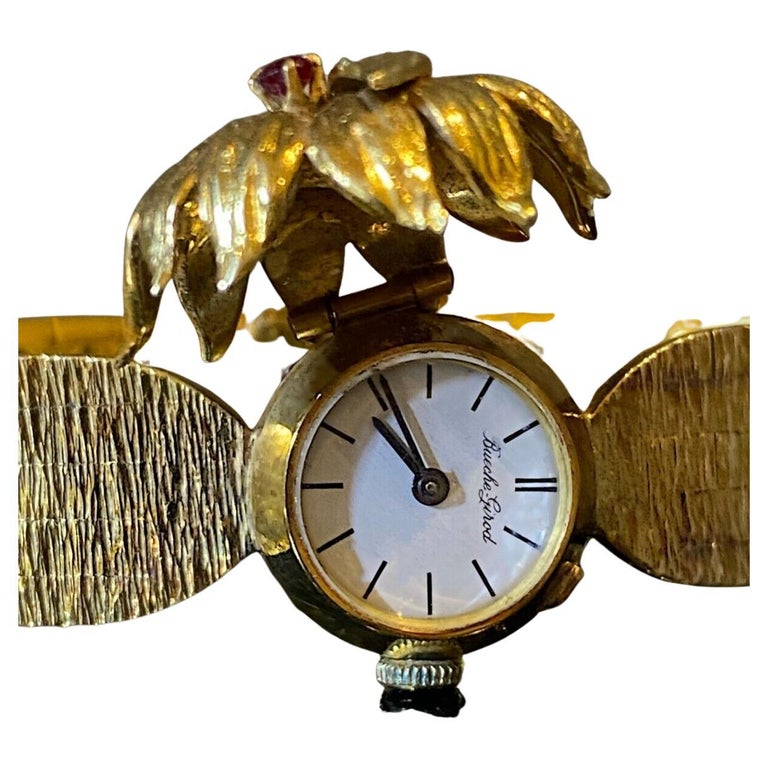 Bueche-Girod 18k Full Gold, Ruby and Diamond Cocktail Watch, London ...