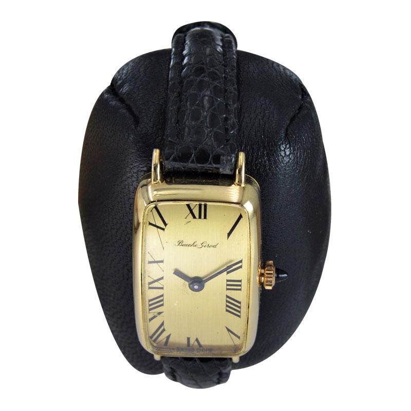 Bueche Girod 18 Karat, Yellow Midcentury Watch Originally Owned by ...