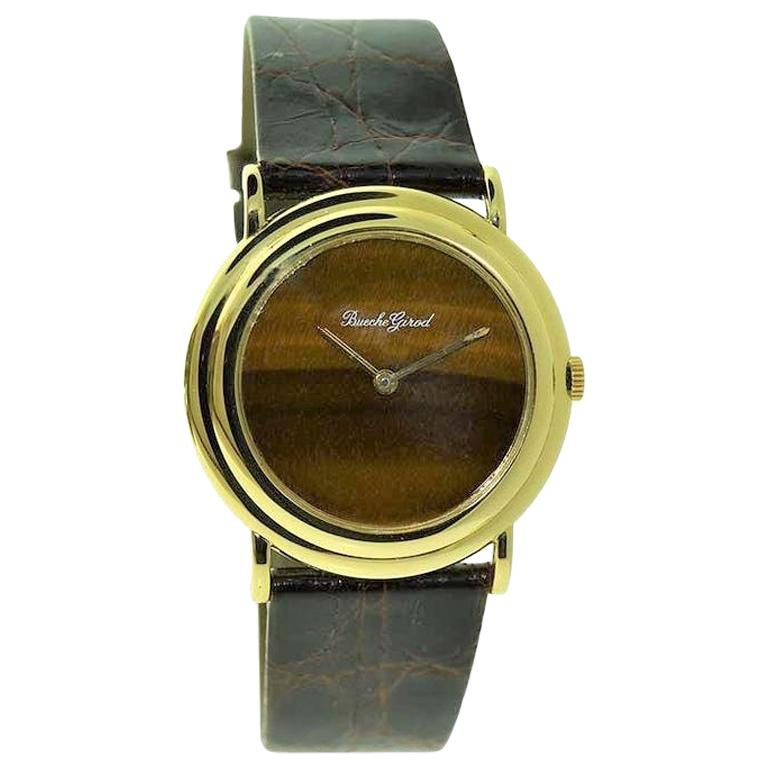 Bueche Girod Ladies Yellow Gold Enamel Stirrup Bracelet Quartz ...