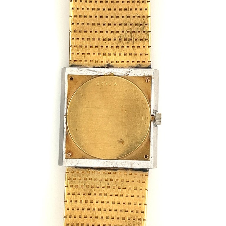 Bueche Girod Square 18k Gold Diamond Bezel and Textured Dauphine ...