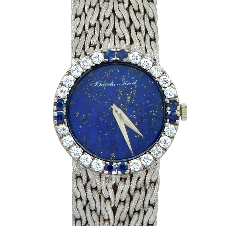 Bueche Girod White Gold Diamond Sapphire Wristwatch at 1stDibs | bueche ...
