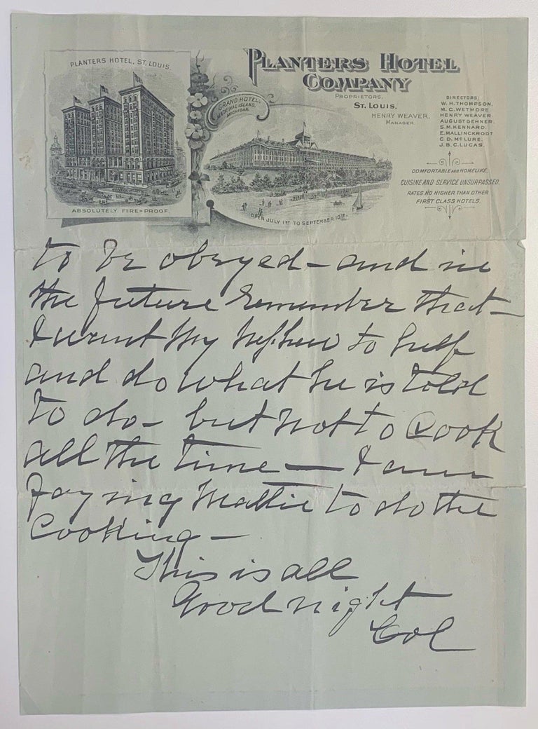 'Buffalo Bill' Cody Signed Letter For Sale at 1stDibs