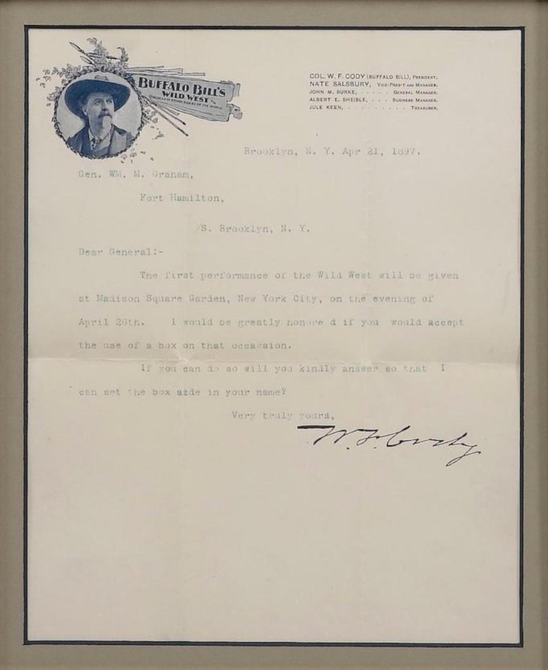 Buffalo Bill Signed Letter Collage at 1stDibs | buffalo bills collage