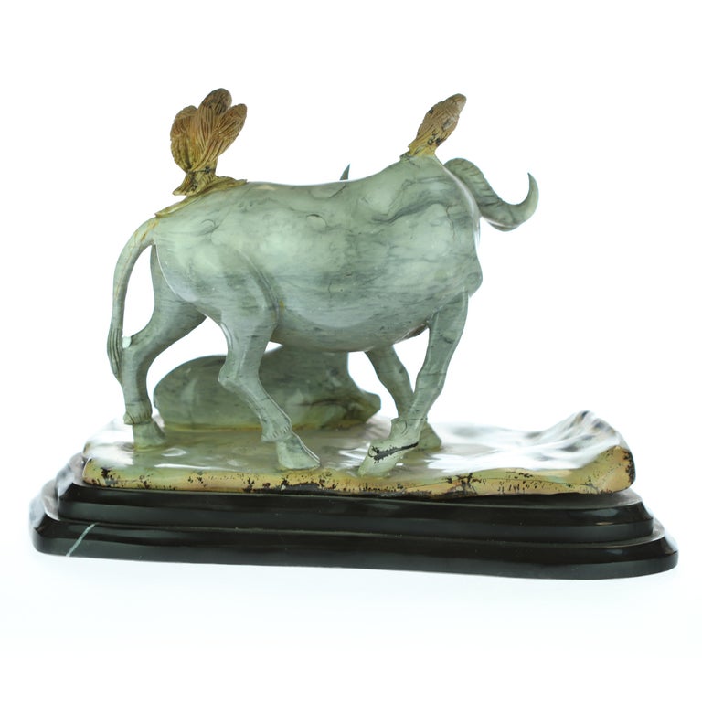 Buffalo Bison Bird Cow Animal Nature Australian Jasper Asian Art Deco ...