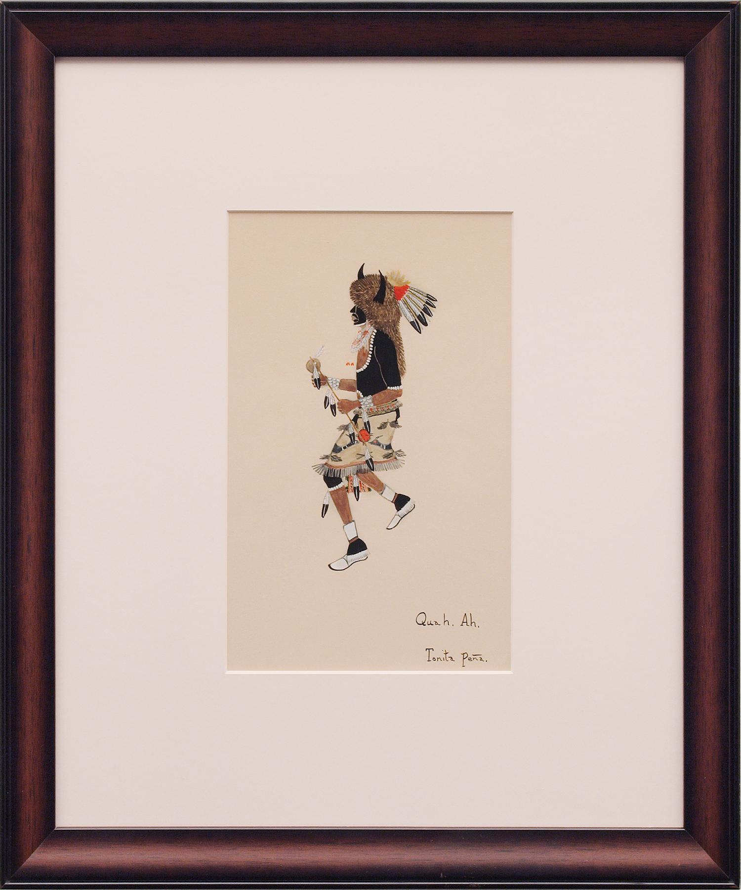 Buffalo Dancer, 1920s Native American Painting by Tonita Peña 'Quah Ah ...