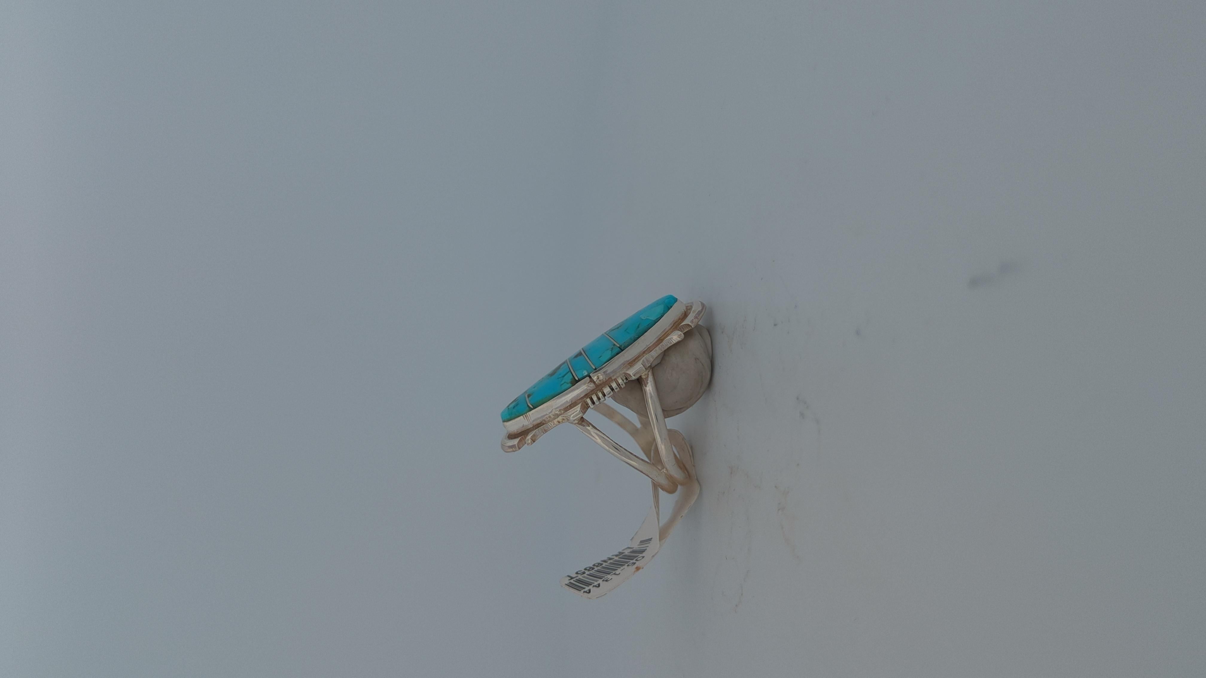 Buffalo Jack Native American handmade turquoise inlay ring For Sale at ...