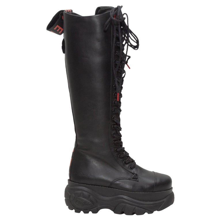 Buffalo x Patrick Mohr Black Platform Rave Boots For Sale at 1stDibs