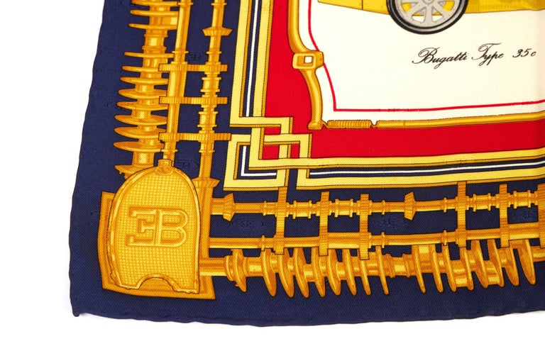 Bugatti Rare Silk Automotive Scarf For Sale at 1stDibs