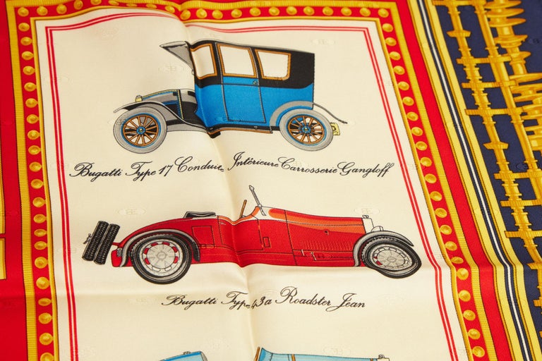 Bugatti Rare Silk Automotive Scarf For Sale at 1stDibs