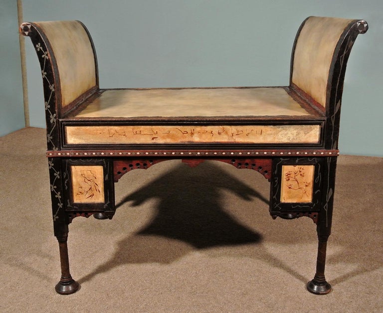 Bugatti Walnut, Copper and Pewter Stool, Painted by Carlo Bugatti ...