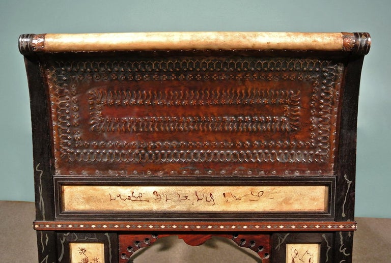 Bugatti Walnut, Copper and Pewter Stool, Painted by Carlo Bugatti ...