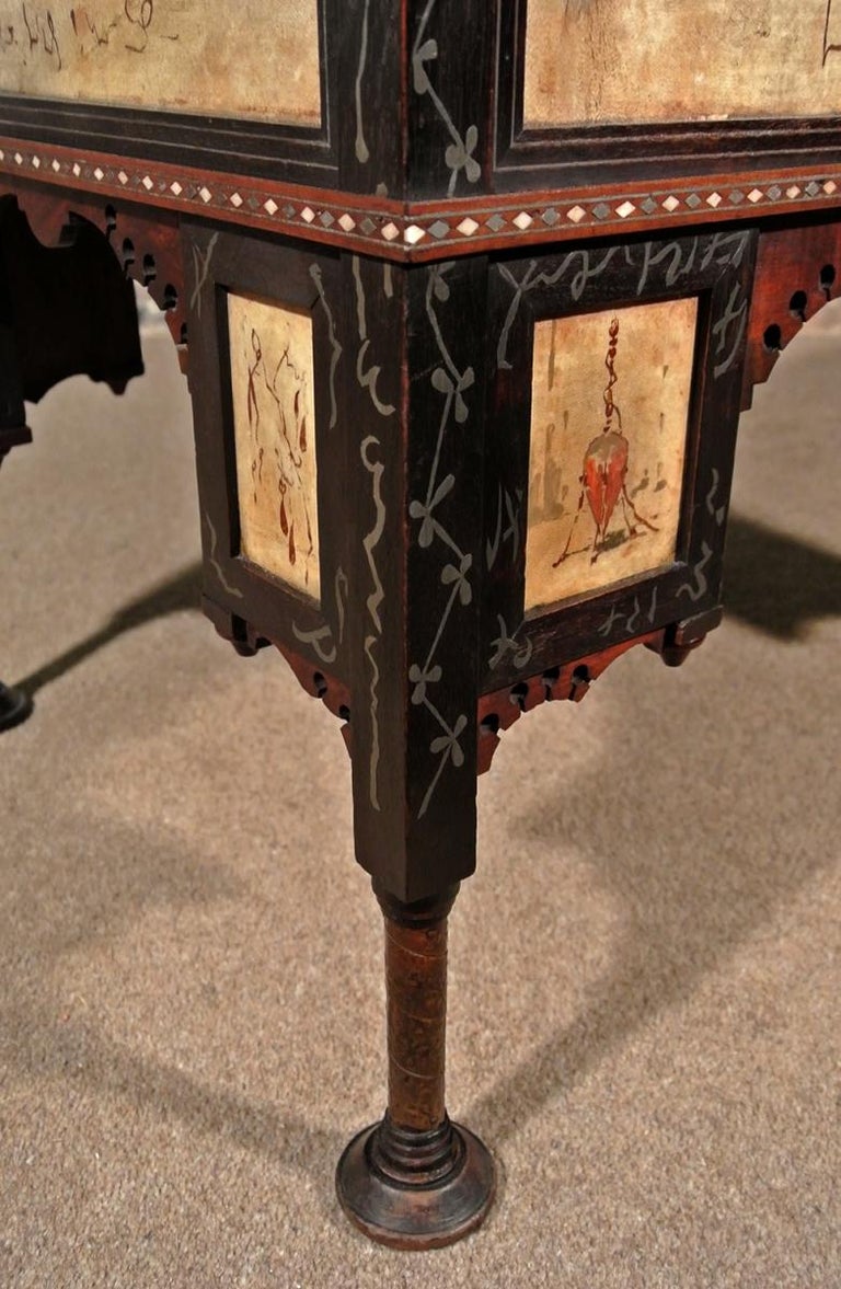 Bugatti Walnut, Copper and Pewter Stool, Painted by Carlo Bugatti ...