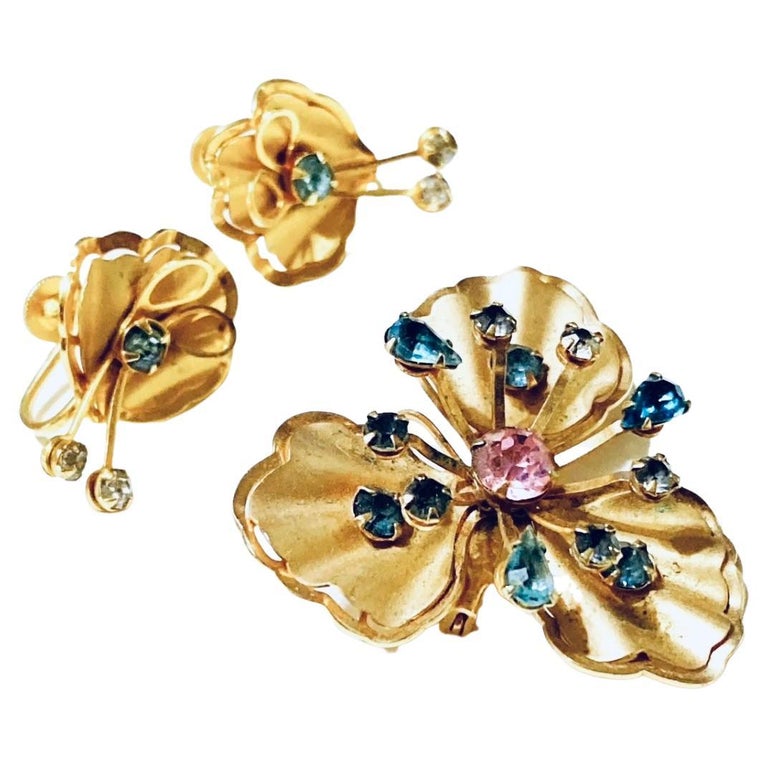 Bugbee and Niles Matching Earrings and Brooch Set Circa. 1955s - 1959 ...