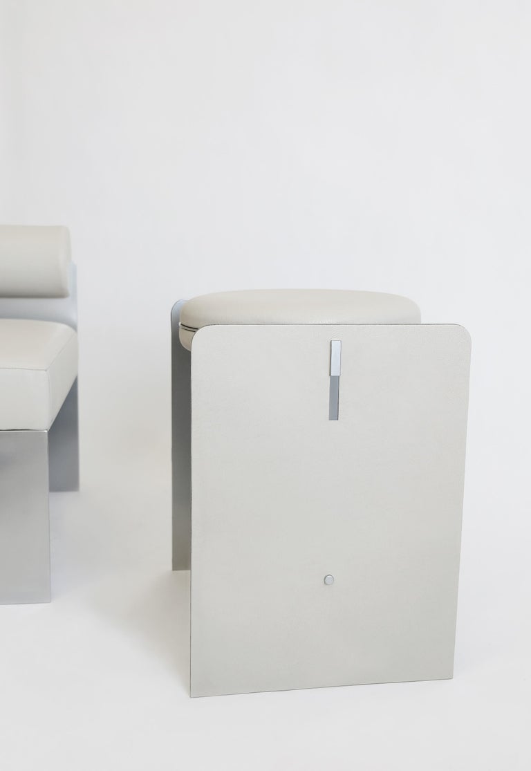 Building Blocks, Geometric Double Duty Upholstered Metal Side Table or ...