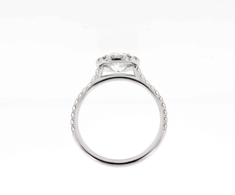 Built-In 'Cathedral' Round Diamond Engagement Ring with Diamond Pave ...