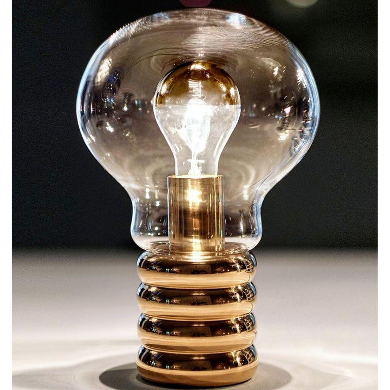 'Bulb Brass' Hand Blown Murano Crystal Glass Table Lamp in Brass for ...
