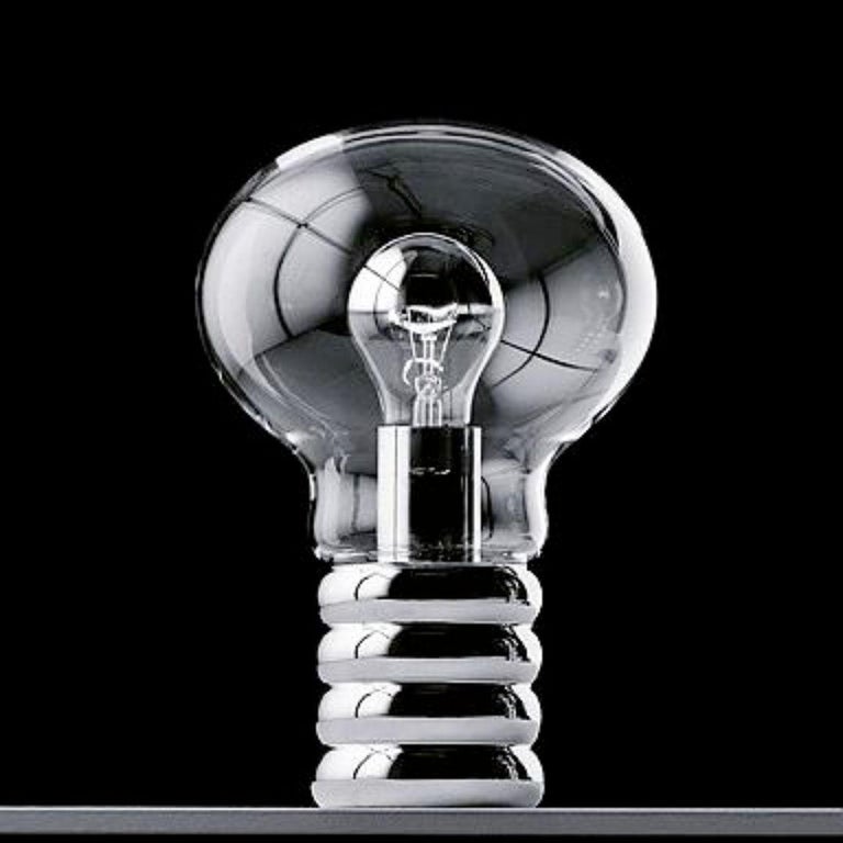 'Bulb' Hand Blown Murano Crystal Glass Table Lamp in Chrome for Ingo ...