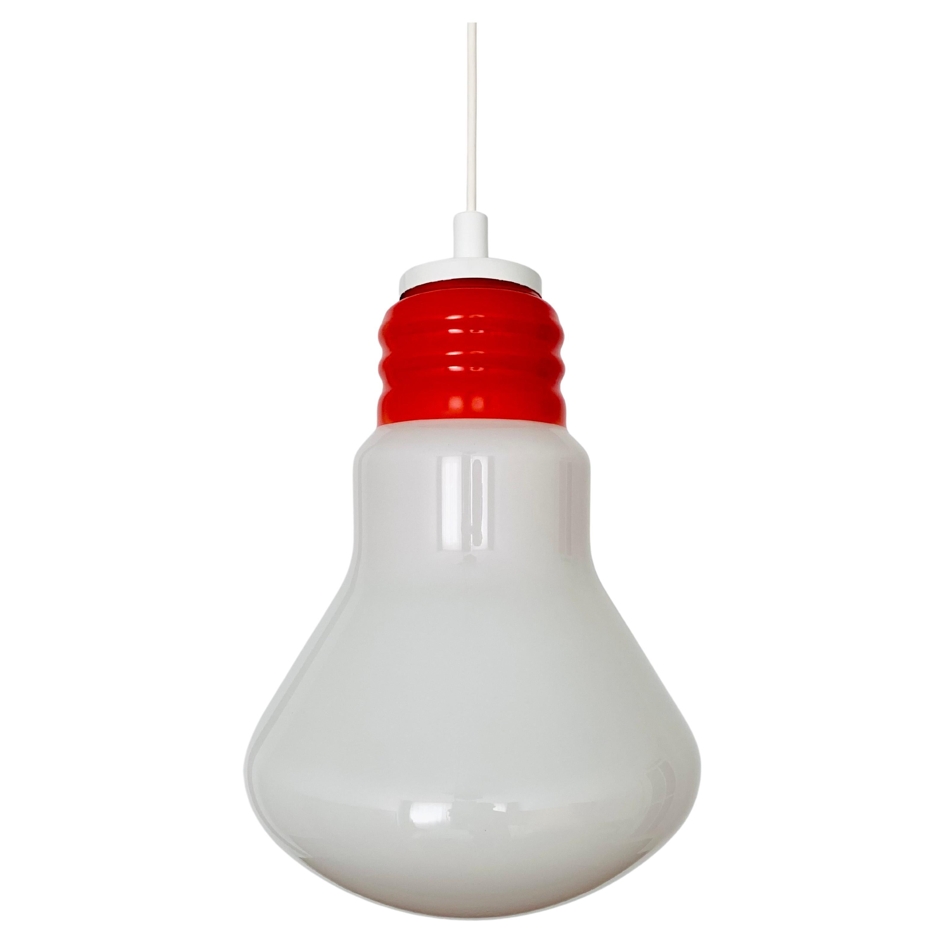 Bulb Shaped Glass Pendant Lamp For Sale at 1stDibs