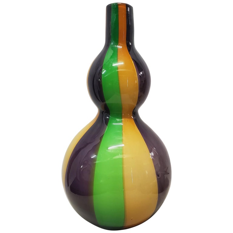 Bulbous Murano Multi-Color Bubble Vase at 1stDibs
