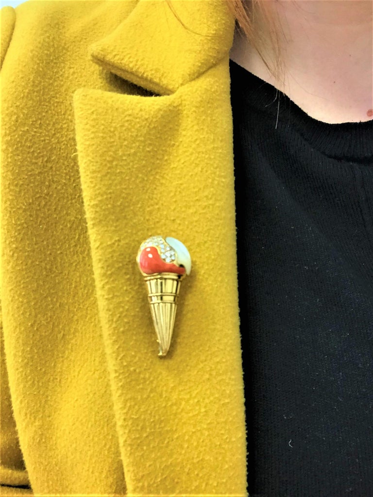 Bulgari 18 Carat Yellow Gold Diamond, Coral and Mother of Pearl Ice ...