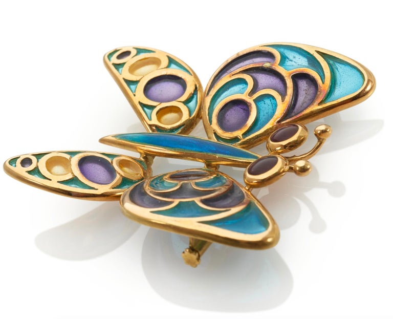 Bulgari 18 Karat Gold Vitrum Pastae Butterfly Brooch at 1stDibs ...