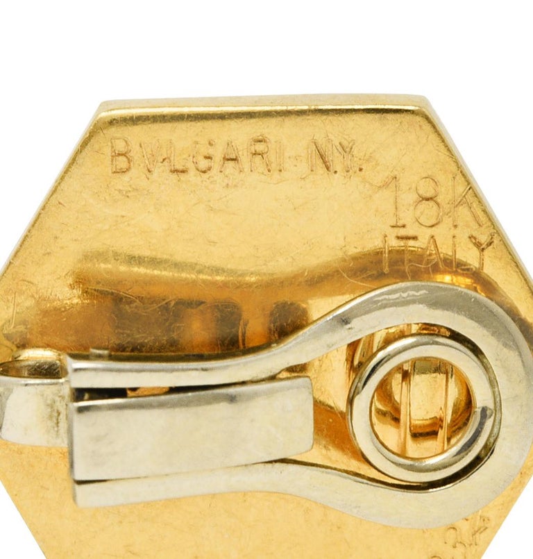 Bulgari 1970's Tiger's Eye Mother-Of-Pearl 18 Karat Yellow Gold Inlay ...