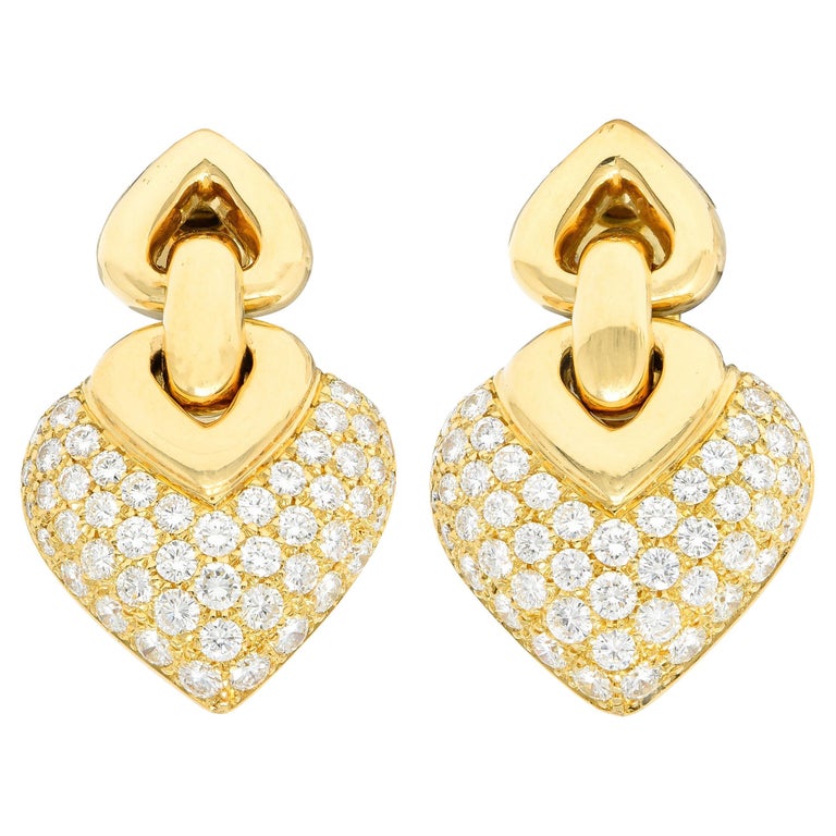 Bulgari 1980's 4.39 Carat Diamond 18 Karat Yellow Gold Chestnut Drop ...