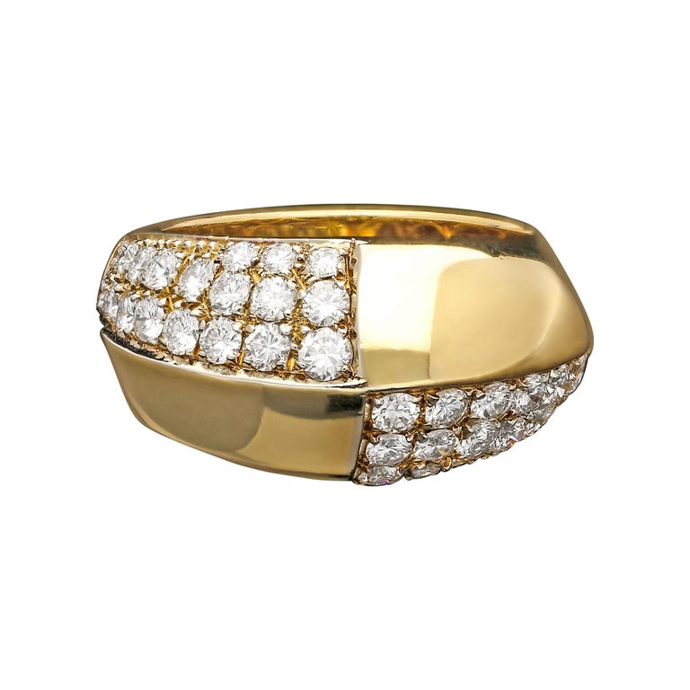 Bulgari, a Vintage Pavé Diamond and Gold Dress Ring, circa 1970s at 1stDibs