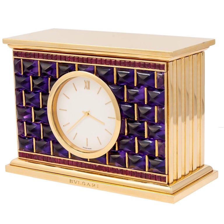 Bulgari Rome 1980s Cabochon Amethyst Ruby 18Carat Gold Iconic Style ...