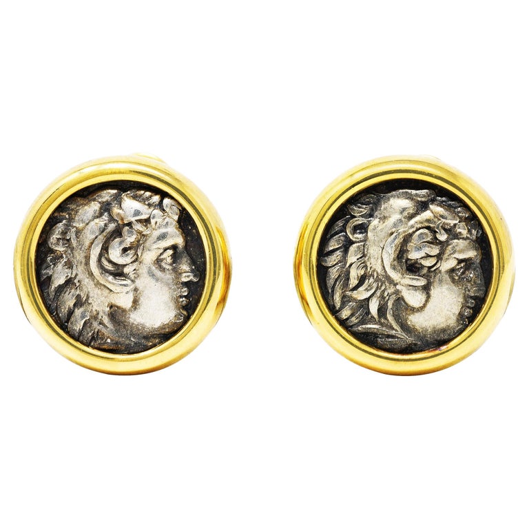 Bulgari Ancient Coin 18 Karat Gold Greek Zeus Alexander Monete Vintage ...