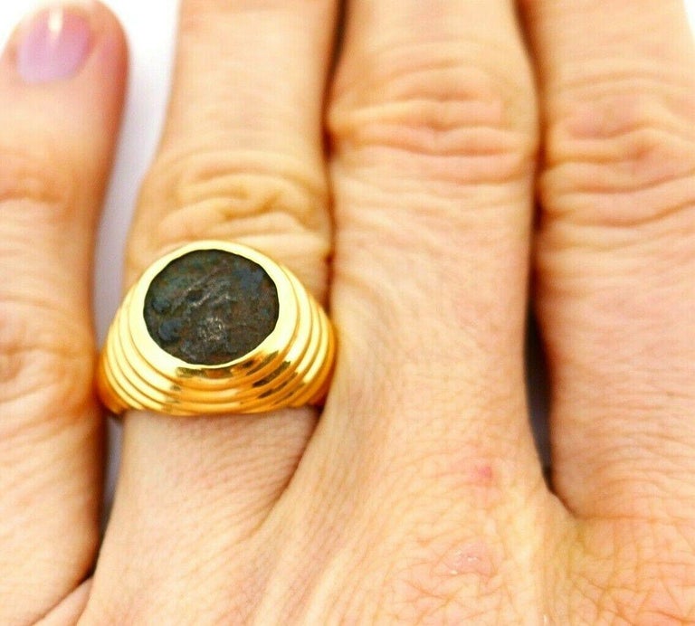 Bulgari Ancient Coin 18 Karat Yellow Gold Ring at 1stDibs