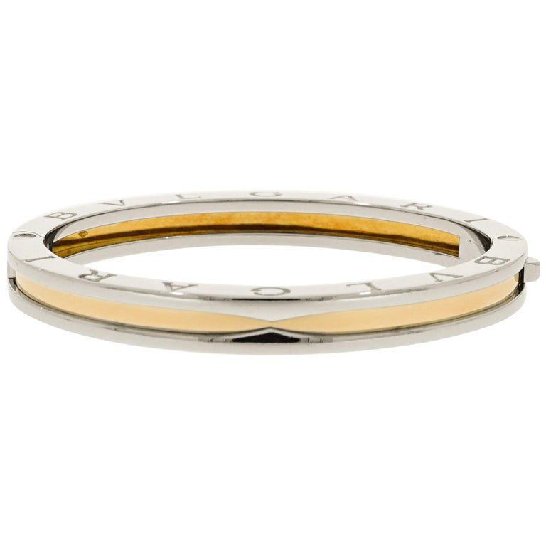 Bulgari B Zero 1 Steel and Gold Bangle Bracelet at 1stDibs