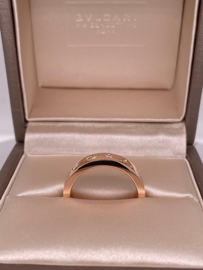 Bulgari "Bvlgari" 18kt Rose Gold Ring with 0.28 Carat in Diamonds, Box ...