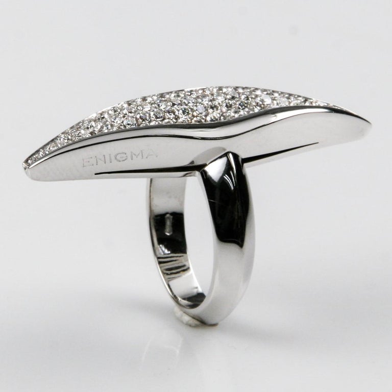 Bulgari Bvlgari Enigma Pave Diamond 18k White Gold Ring and Necklace ...