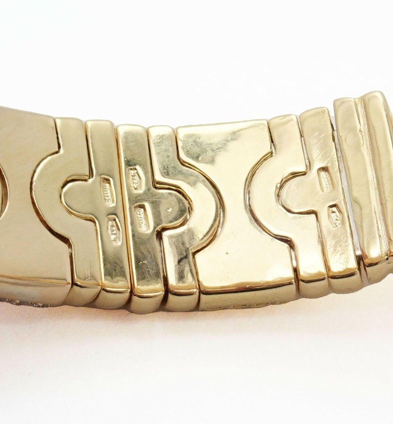 Bulgari Bvlgari Parentesi Diamond Yellow Gold Bangle Bracelet Watch at ...