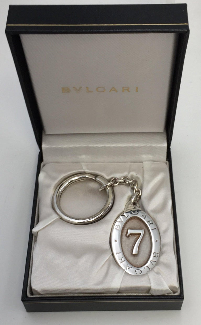 Bulgari Bvlgari Sterling Silver Lucky 7 Keychain For Sale at 1stDibs
