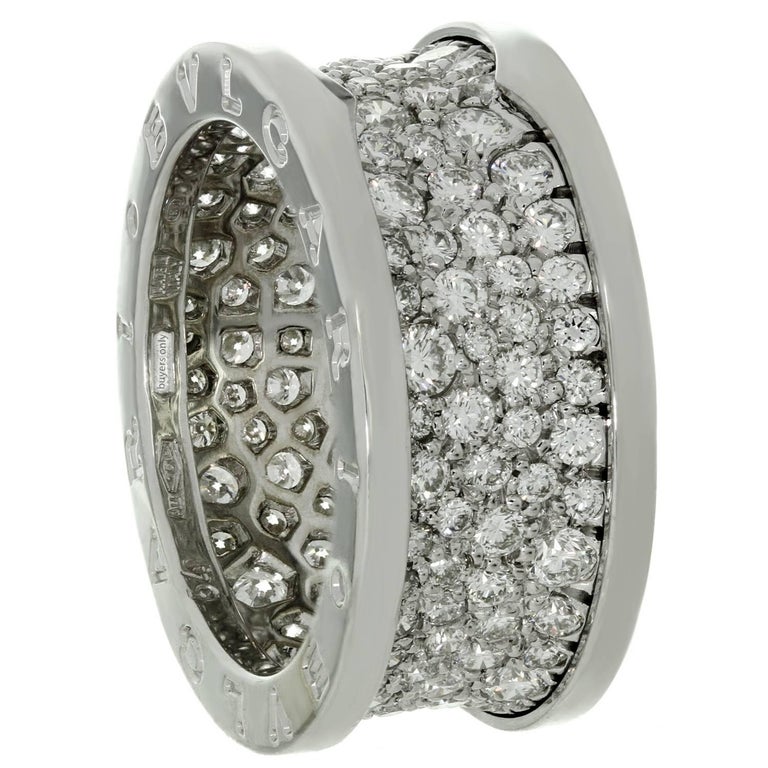Bulgari B. Zero1 Diamond White Gold Band Ring. Sz. 6.75 - EU 54 For ... Bulgari B. Zero1 Diamond White Gold Band Ring. Sz. 6.75 - EU 54 For ...