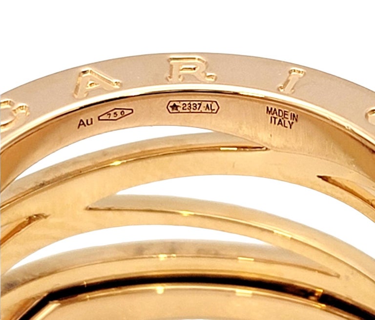 Bulgari B.ZERO1 Logo Etched Multi Row Wide Modern Band Ring 18 Karat ...