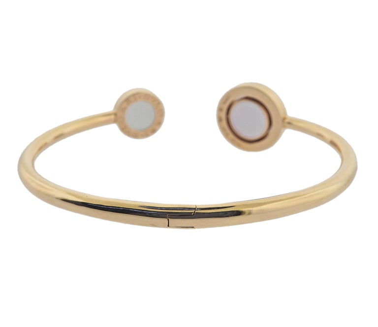 Bulgari Carnelian Mother of Pearl Rose Gold Cuff Bracelet For Sale at ...