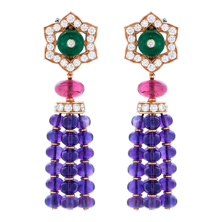 Bulgari Color Treasures Collection Diamond and Multi-Gemstone Earrings ...