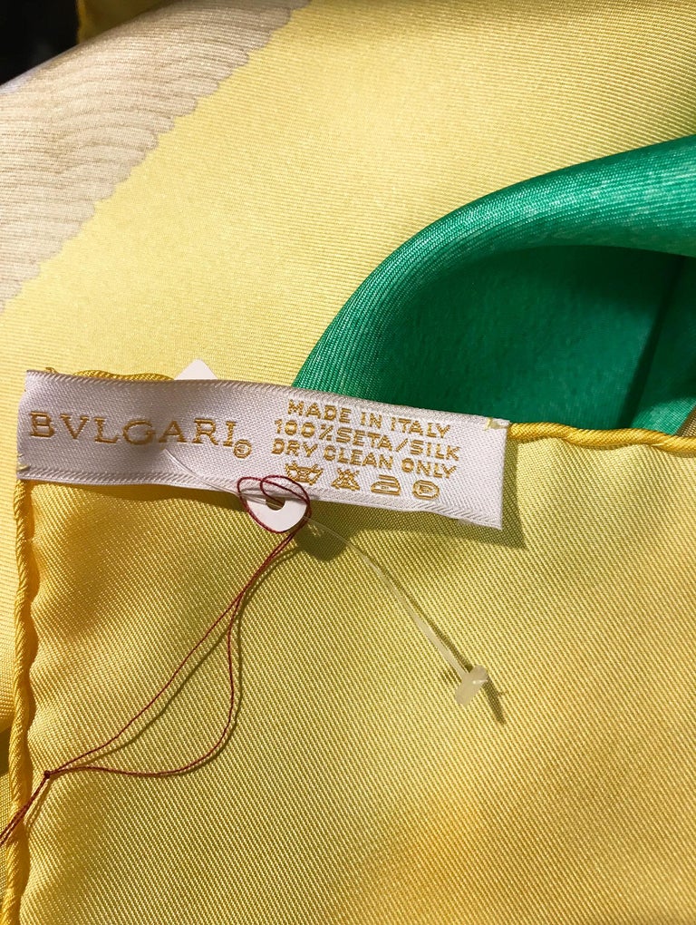Bulgari Colourful Fruits Silk Scarf Designed by Davide Pizzigoni 34.5 x ...