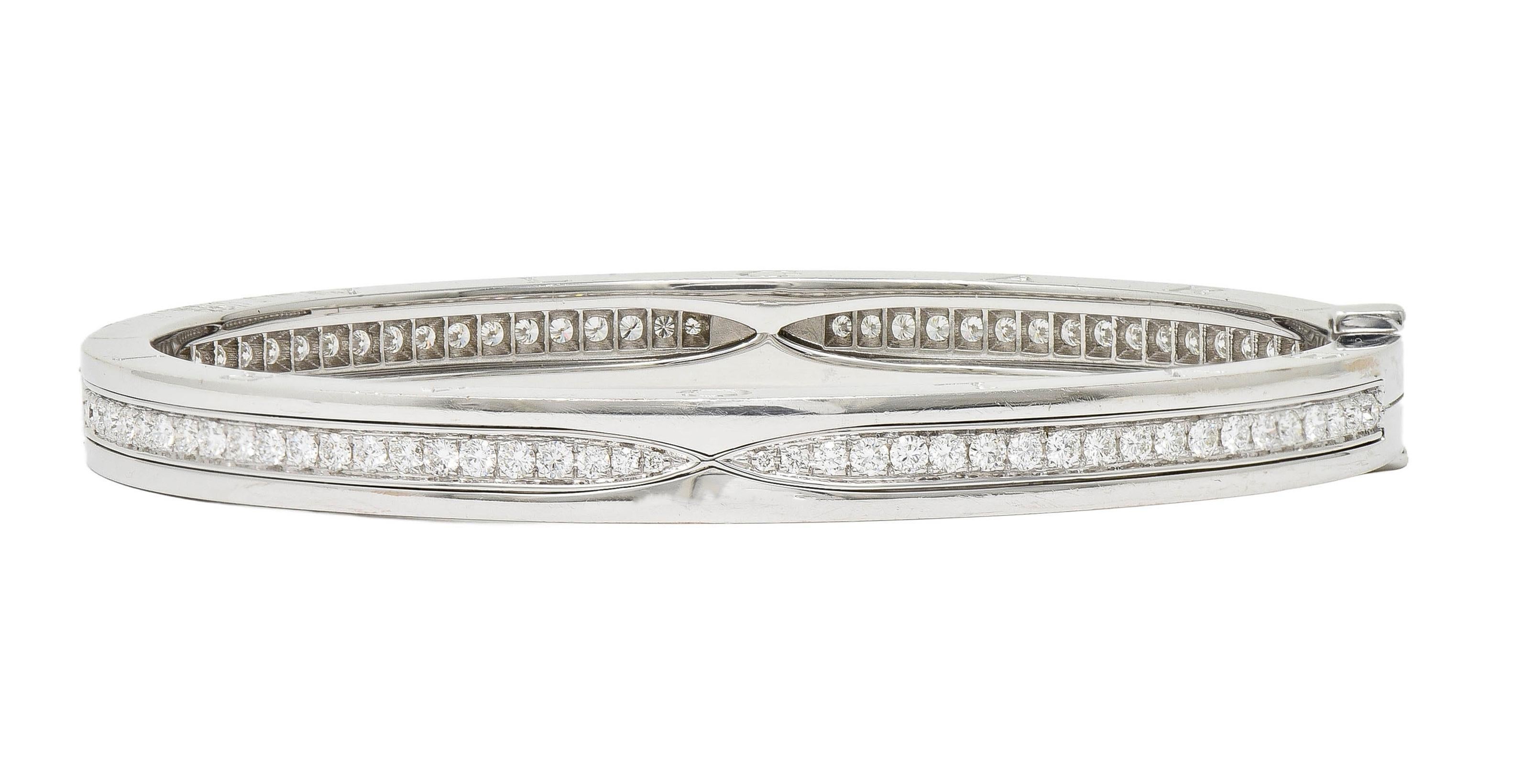 Bulgari Contemporary 1.44 CTW Diamond 18 Karat White Gold BZero1 Bangle ...