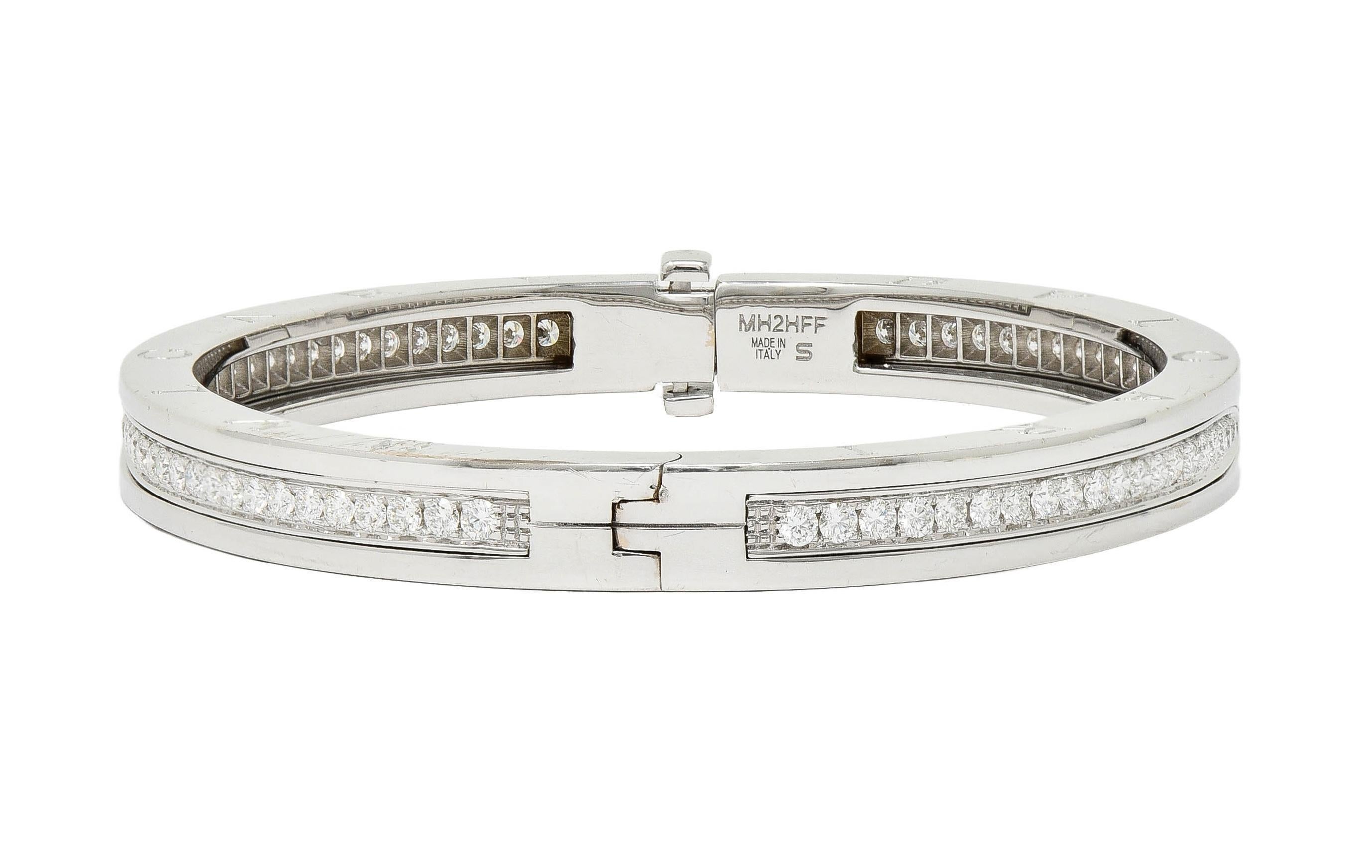 Bulgari Contemporary 1.44 CTW Diamond 18 Karat White Gold BZero1 Bangle ...