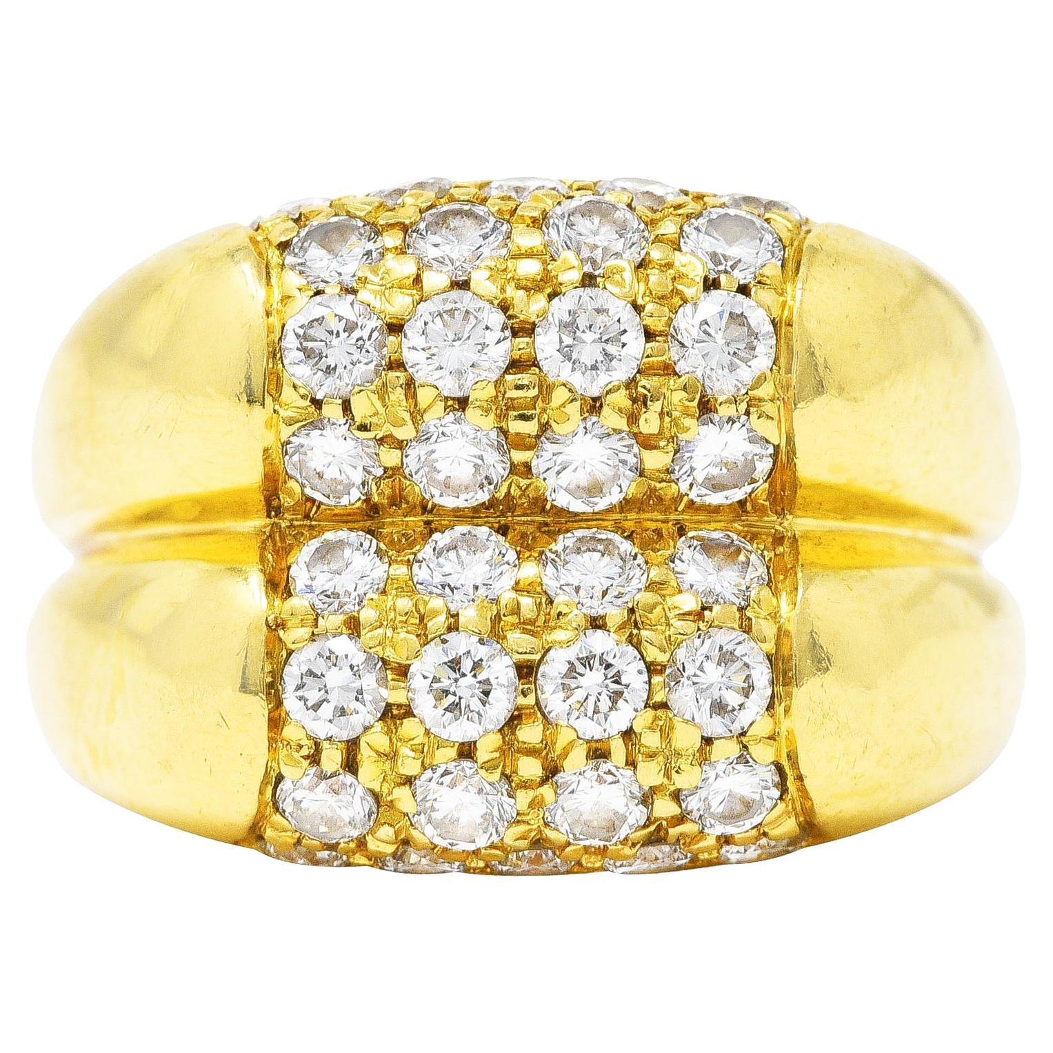 Bulgari Diamond Solitaire Gold Vintage Ring at 1stDibs